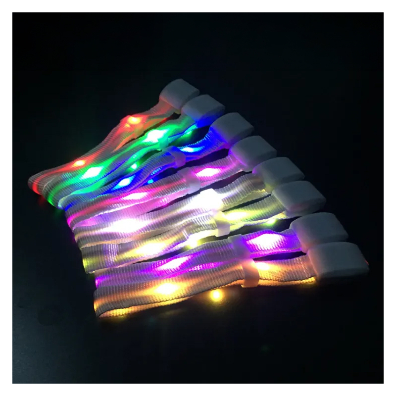 Fabric Light-Up Wristbands – 5 LEDs, Comfort and Style for Your Events