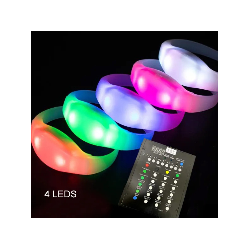 4-LED Light-Up Wristbands – 15 Colors for Events and Shows